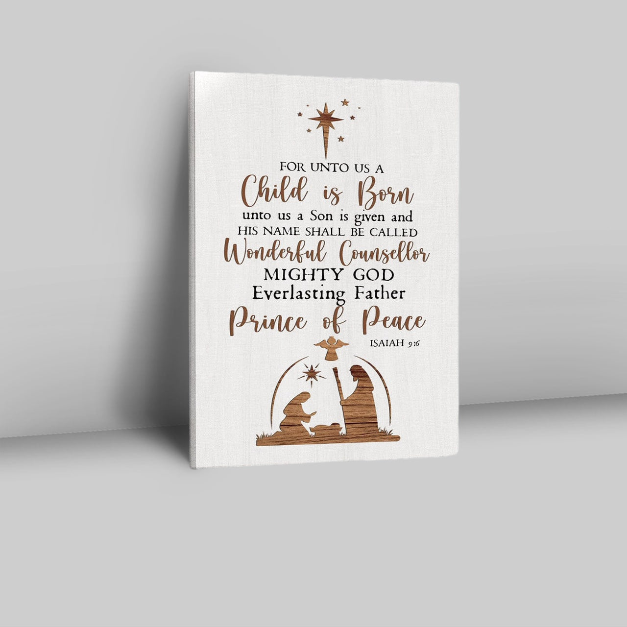 Christian Christmas Isaiah 96 For Unto Us A Child Is Born Canvas Print ...