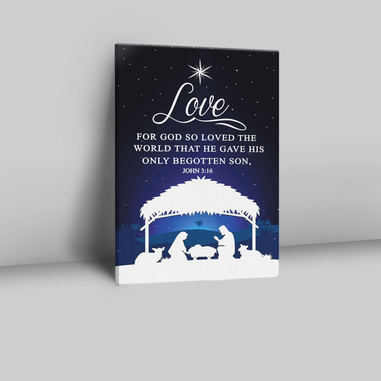 John 316 For God So Loved The World Christmas Christian Canvas Wall Ar ...