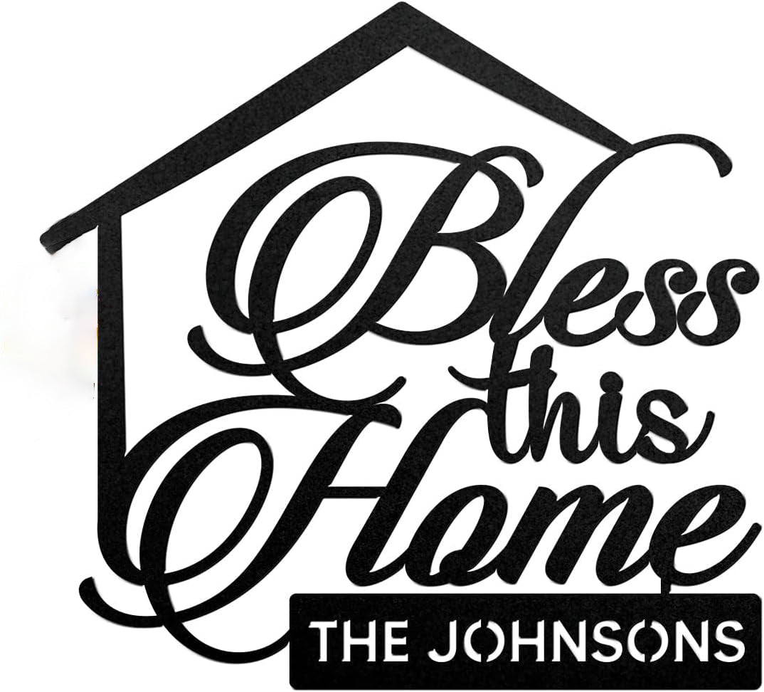 Bless This Home Personalized Metal Signs Custom Metal Art Metal Si Bless This Home Personalized Metal Signs Custom Metal Art Metal Si