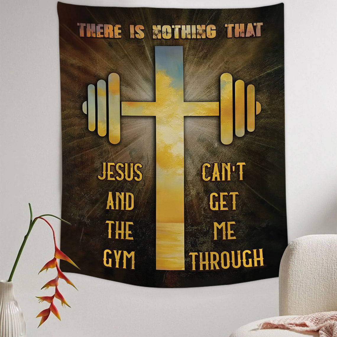 Jesus And The Gym Tapestry - Bible Verse Tapestry – Ciaocustom