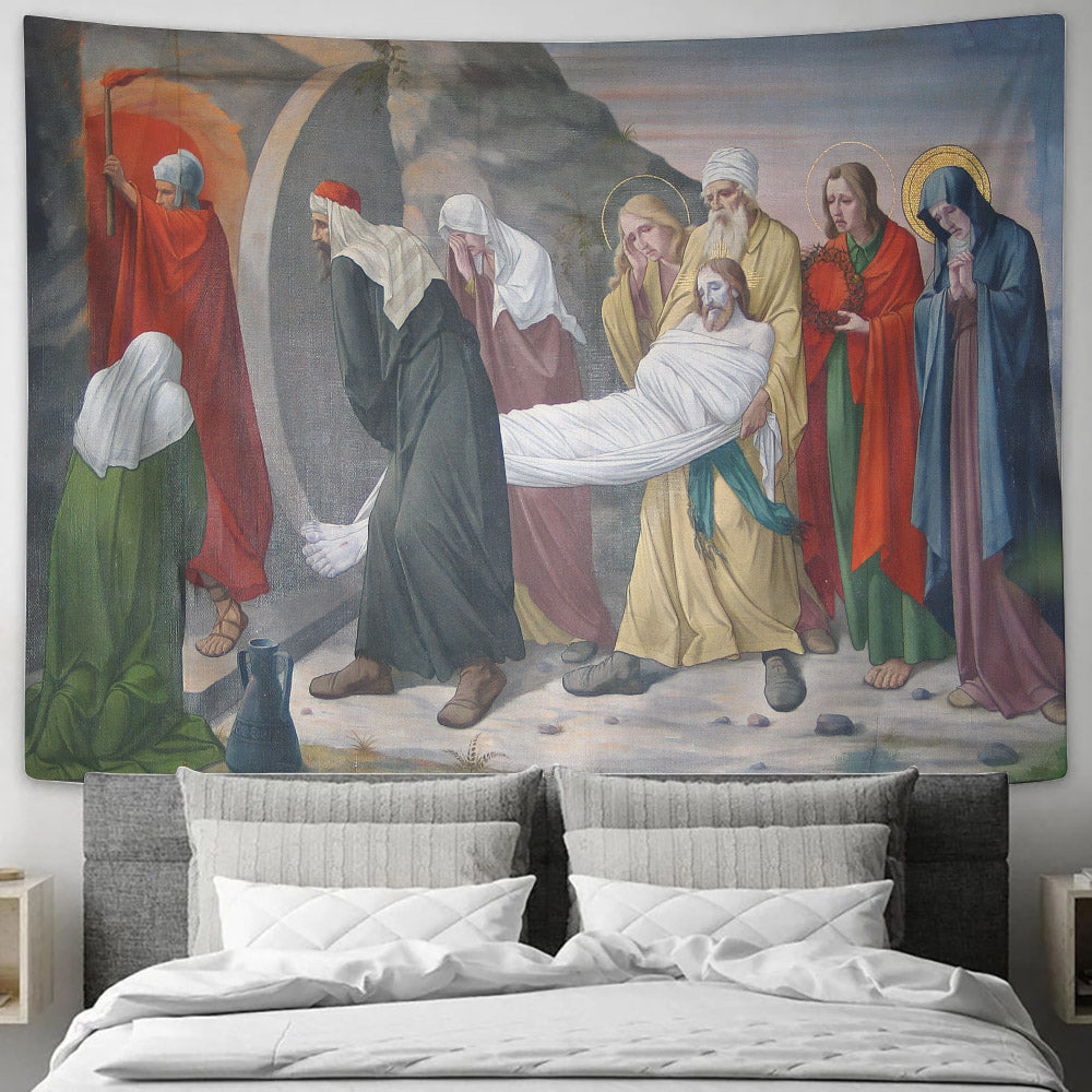 Jesus Is Laid In The Tomb - Christian Tapestry Wall Hanging - Biblical – Ciaocustom