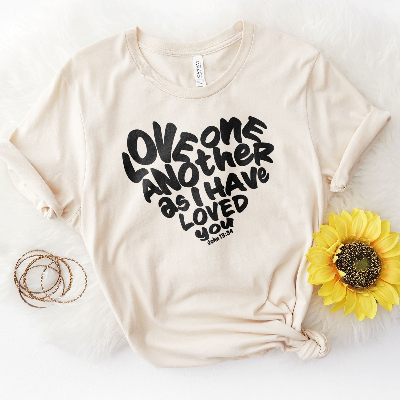 Love One Another Tee Shirts For Women - Christian Shirts for Women - R – Ciaocustom