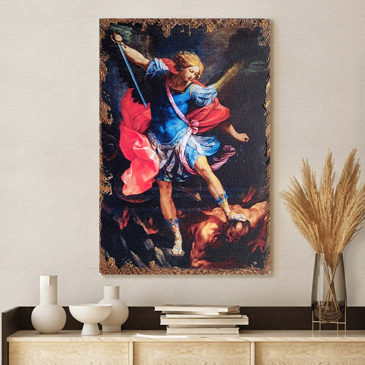 Archangel Michael Canvas Wall Art - Catholic Canvas Wall Art - Religio – Ciaocustom