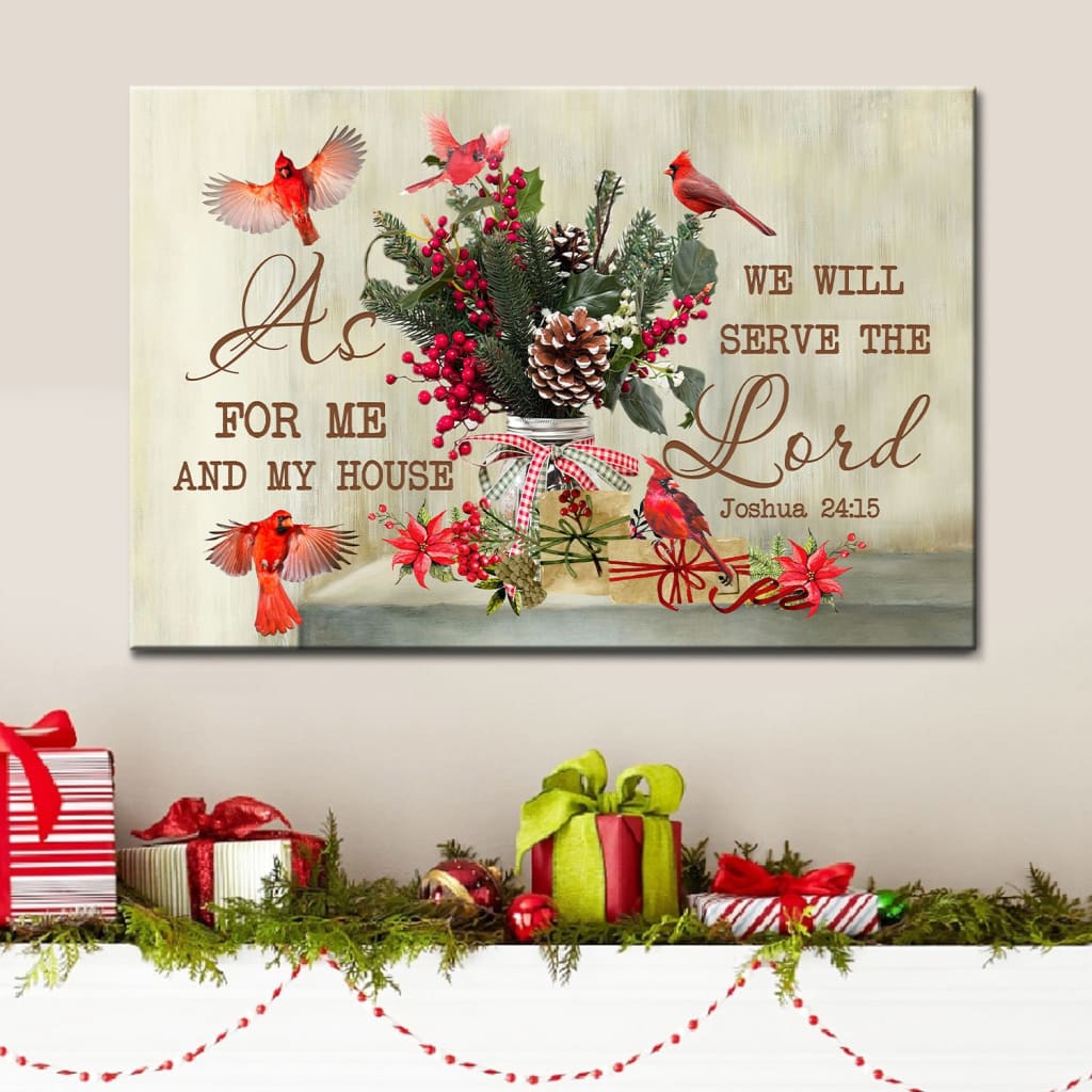 As For Me And My House Joshua 2415 Christmas Canvas Wall Art - Christi ...