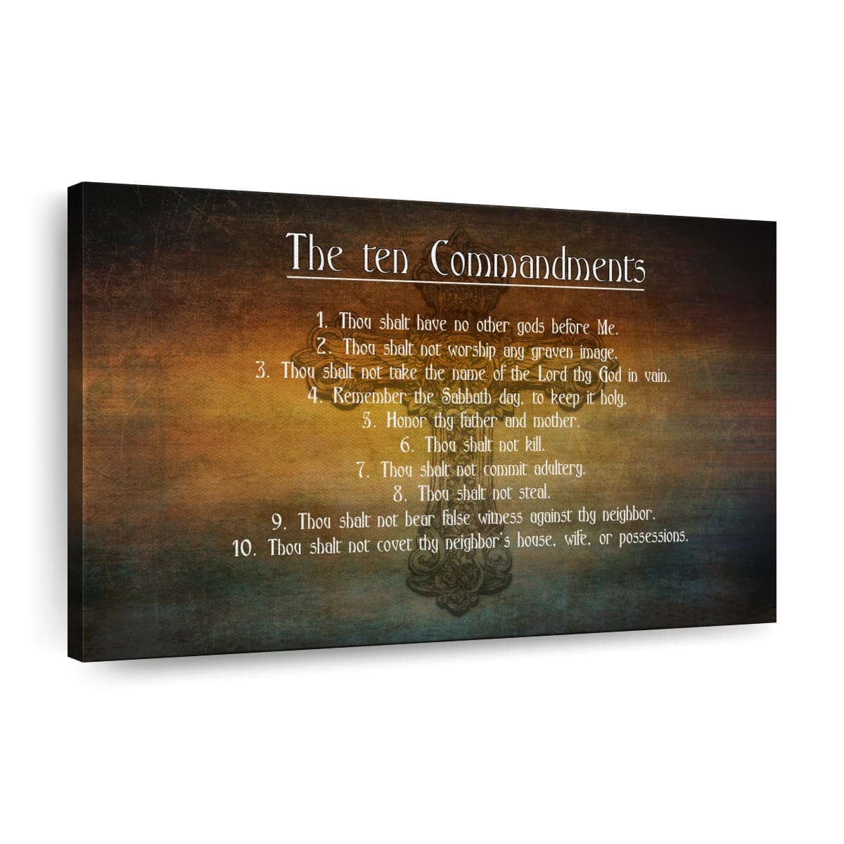 Bible's Ten Commandments Canvas Wall Art - Christian Canvas Wall Art ...
