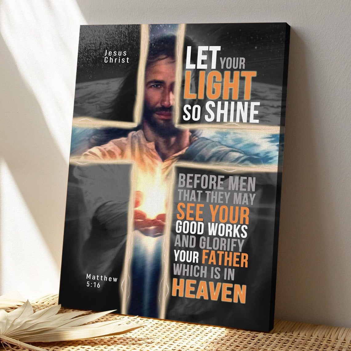 Bible Verse Canvas - Matthew 516 Kjv Let Your Light So Shine Before Me ...