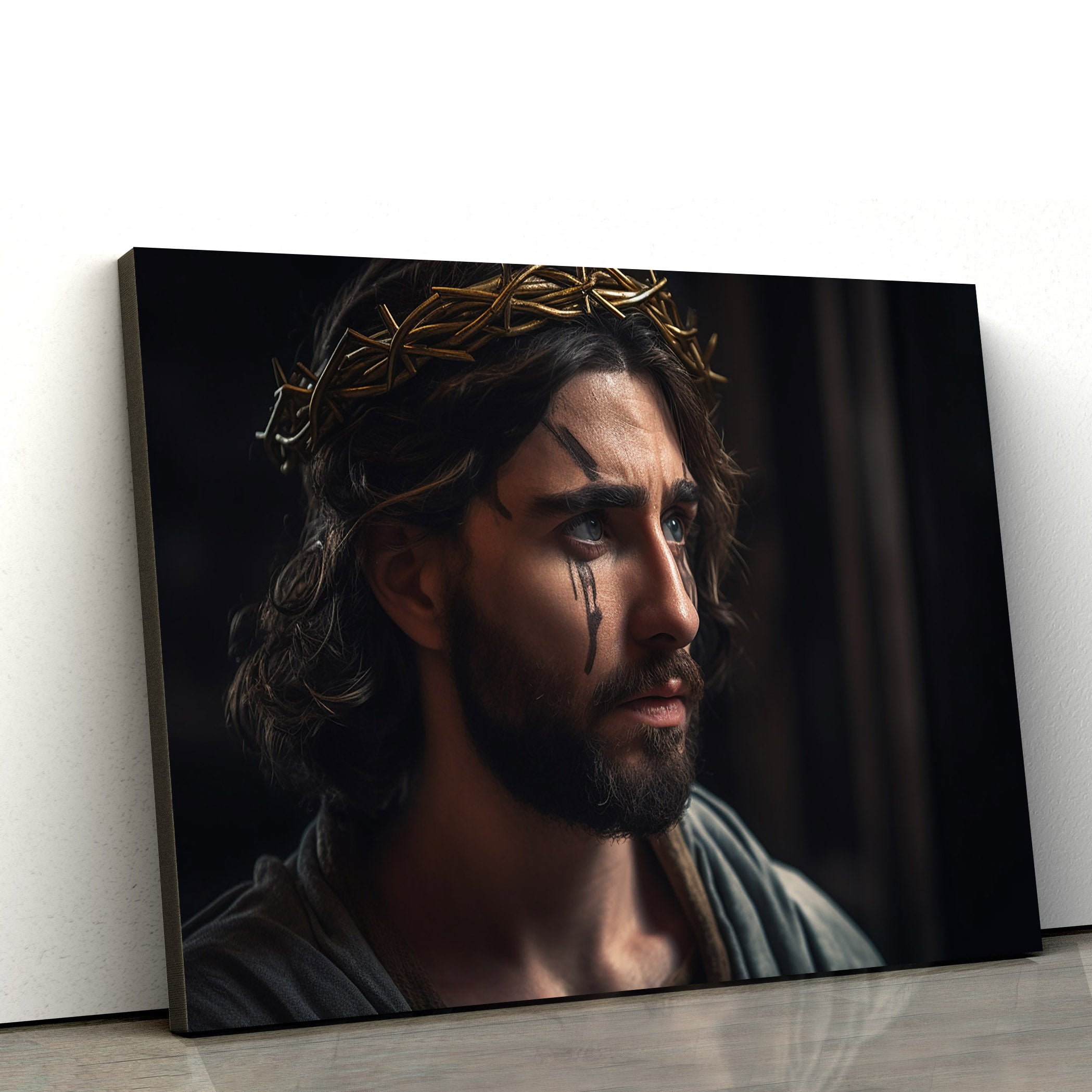 Christ Jesus With Crown Of Thorns 1 - Canvas Picture - Jesus Christ Ca – Ciaocustom