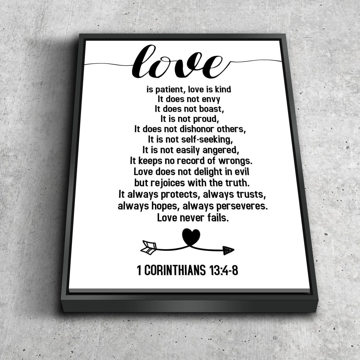 Cursive Love & 1 Corinthians 131 Canvas Wall Art – Ciaocustom