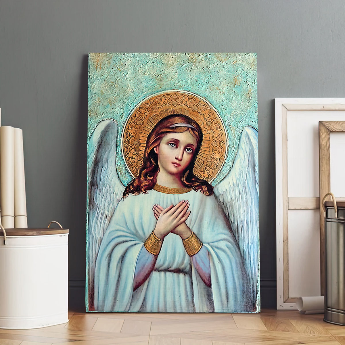 Guardian Angel Archangel Canvas Wall Art - Catholic Canvas Wall Art - – Ciaocustom