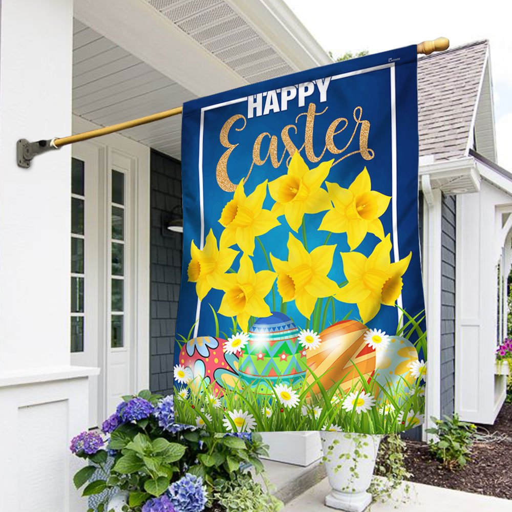 Happy Easter Daffodil Flag - Religious Easter House Flags - Easter Gar – Ciaocustom