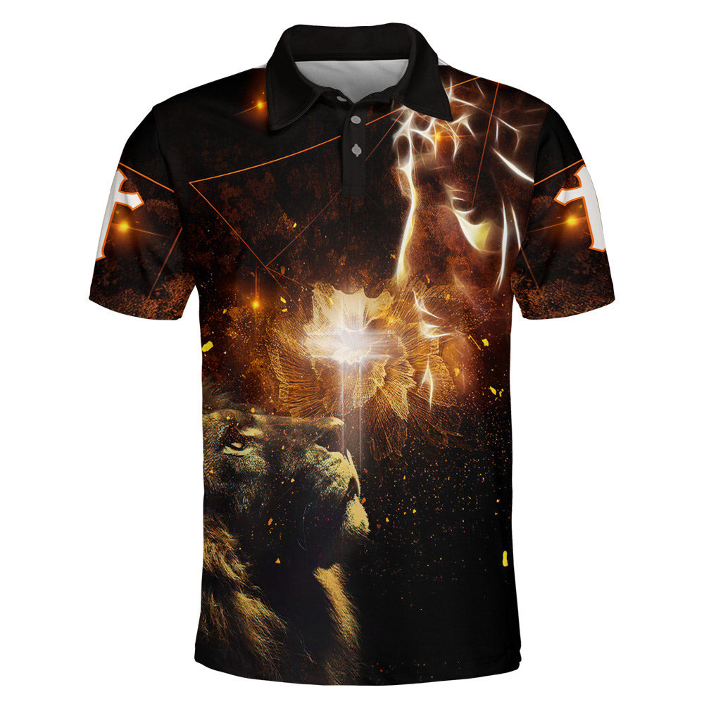 Jesus And Lion Cross Polo Shirt Christian Shirts And Shorts Ciaocustom 5027