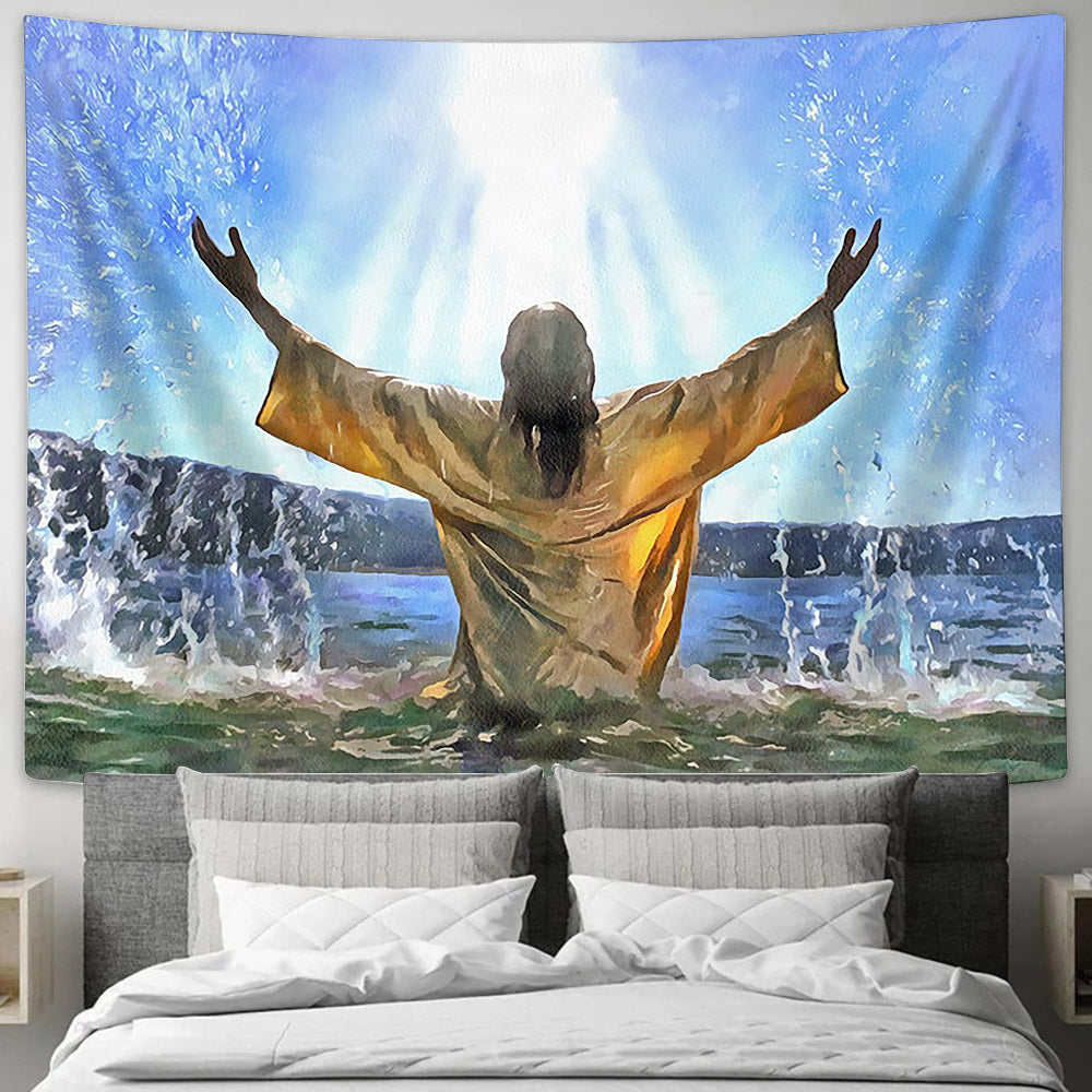 Jesus Christ Baptism Painting Tapestry - Jesus Portrait Picture - Reli – Ciaocustom