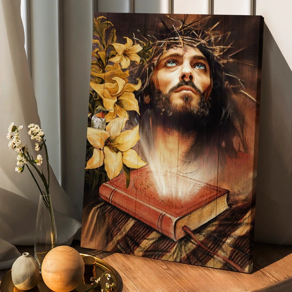 Jesus Drawing Yellow Lily Bible Canvas Posters - Christian Wall Poster – Ciaocustom