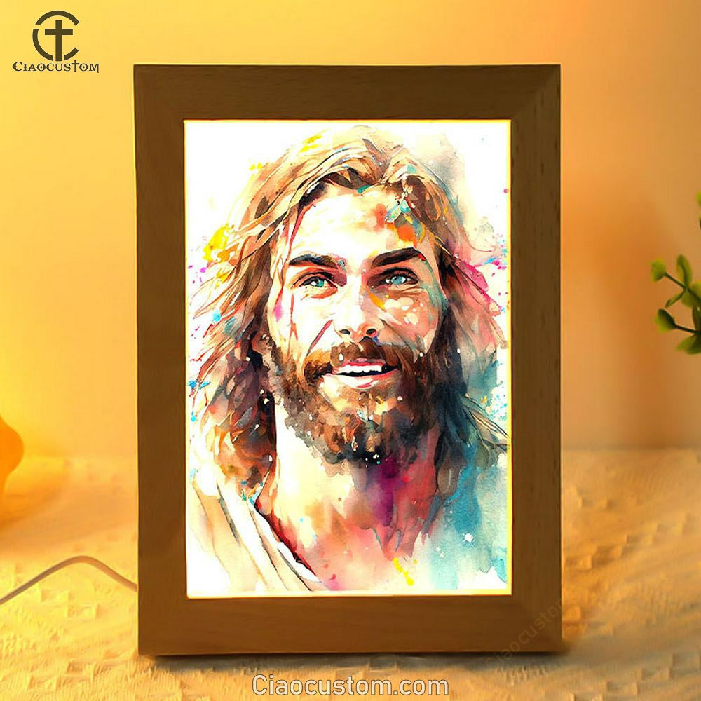 Jesus Laughing Frame Lamp Pictures - Jesus Art Prints - Jesus Art - Ch – Ciaocustom