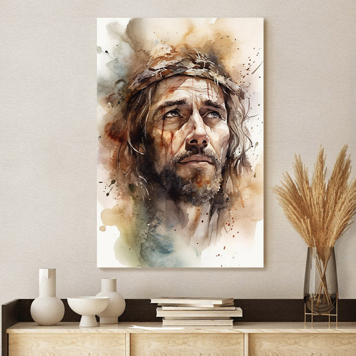 Jesus Watercolor Painting 2 - Canvas Picture - Jesus Christ Canvas - C – Ciaocustom