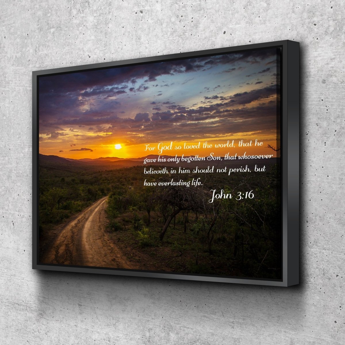 John 316 Kjv #20 Bible Verse Canvas Wall Art - Christian Canvas Wall A ...