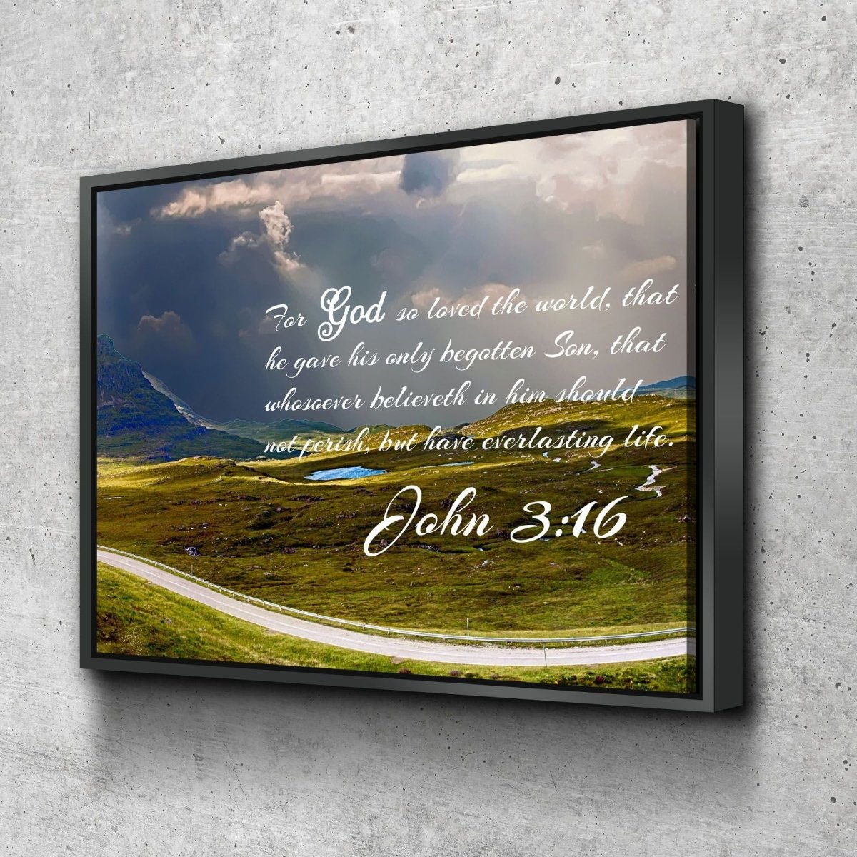 John 316 Kjv Bible Verse Canvas Wall Art - Christian Canvas Wall Art ...