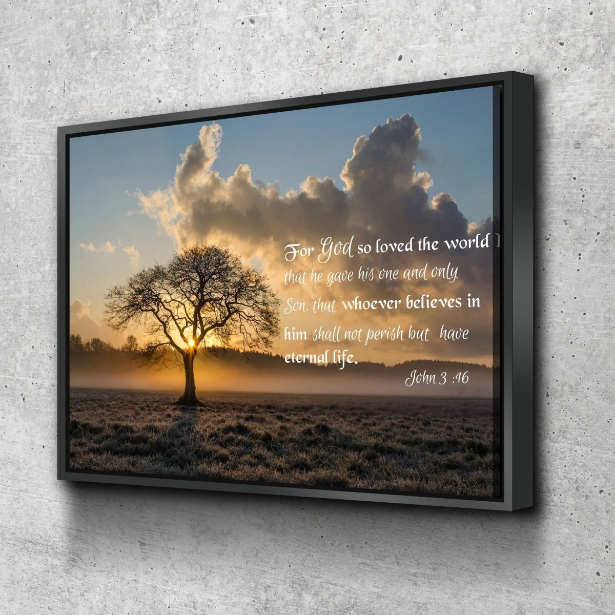 John 316 Niv #11 Bible Verse Canvas Wall Art - Christian Canvas Wall A ...