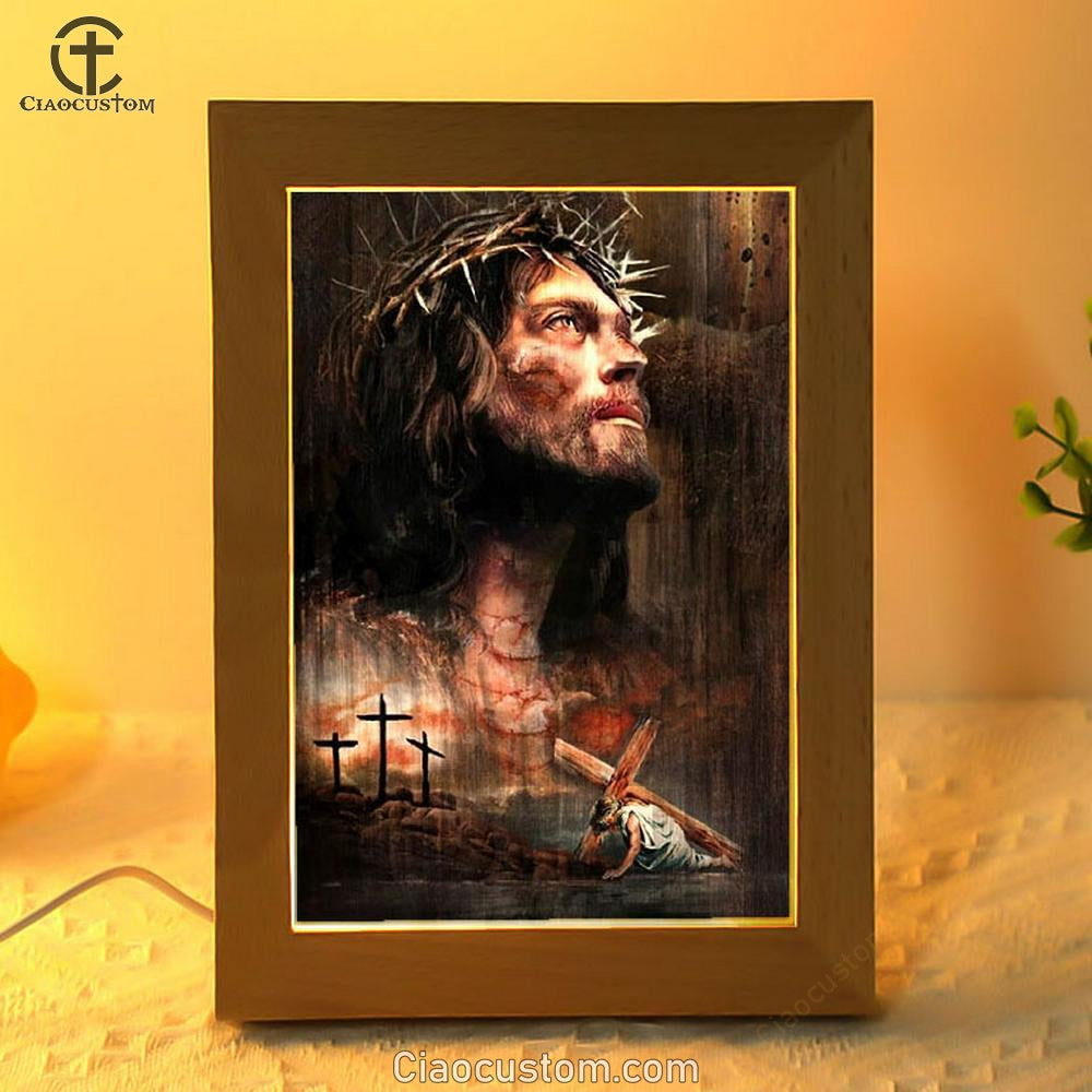 Life Of Jesus, Jesus On The Cross, Crown Of Thorn Frame Lamp – Ciaocustom