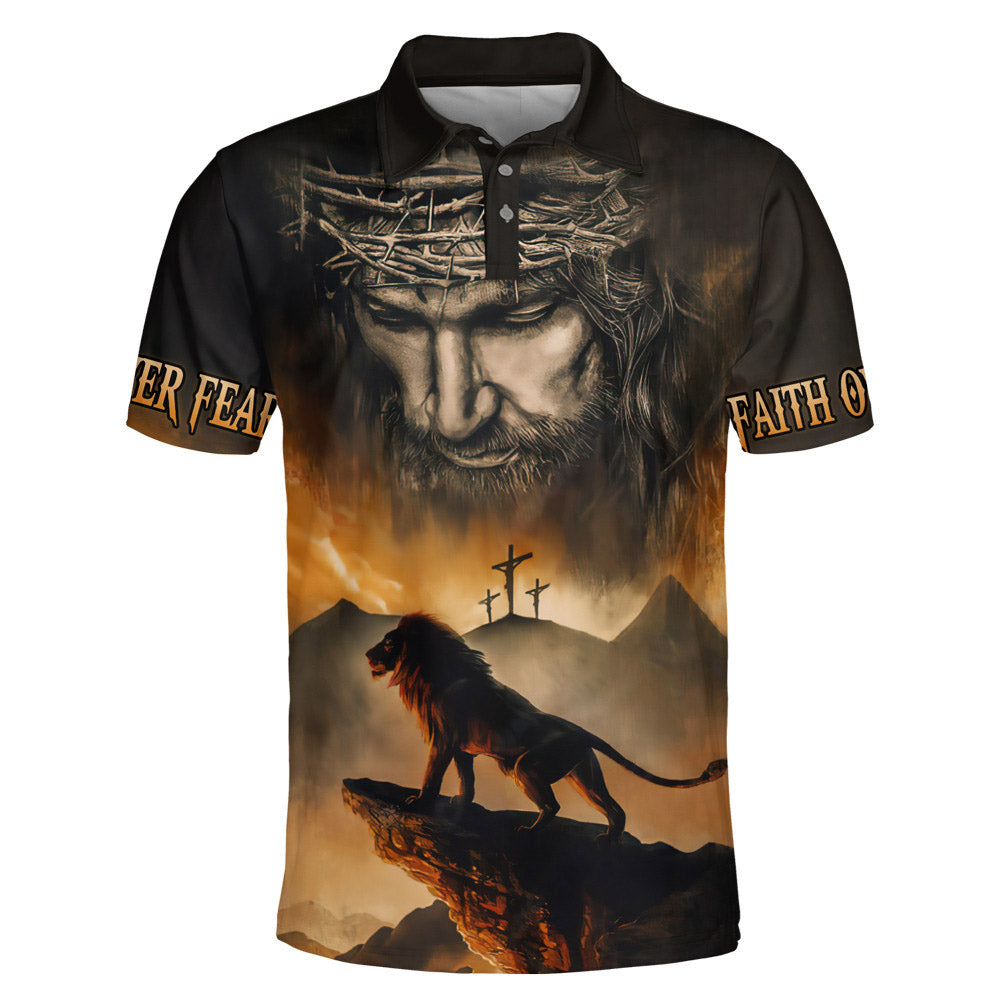 Lion And Jesus Christ Polo Shirt Christian Shirts And Shorts Ciaocustom 8580