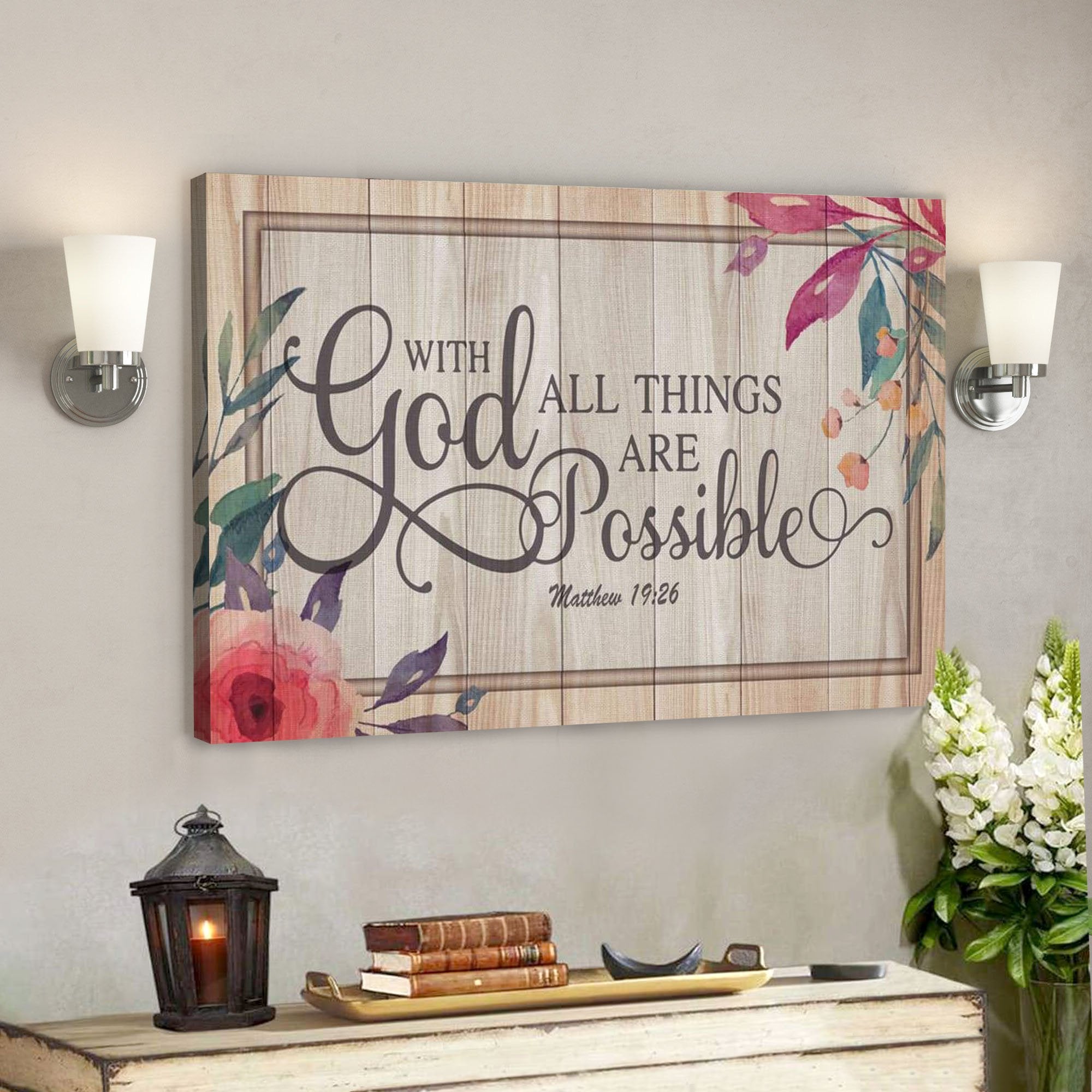 With God All Things Are Possible Matthew 19:26 Wall Art - Bible Verse – Ciaocustom