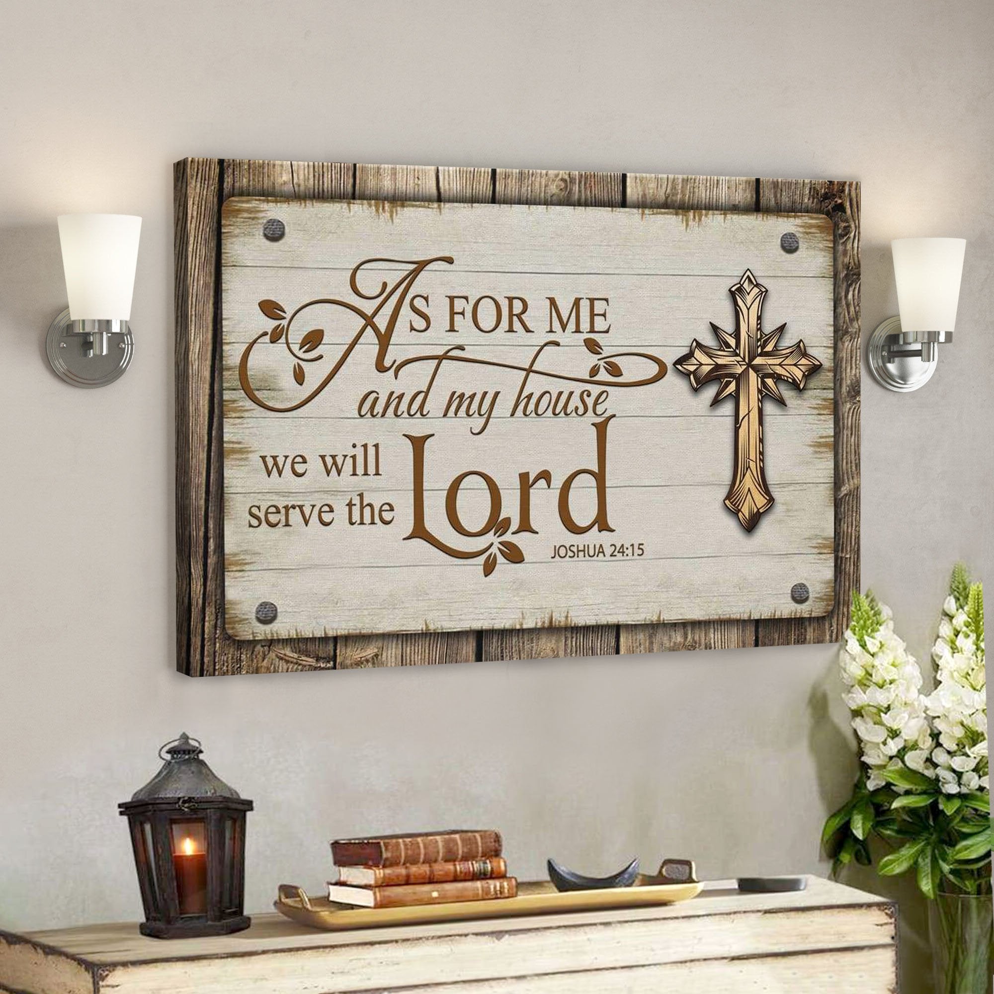 As For Me And My House We Will Serve The Lord Canvas - Bible Verse Wal ...