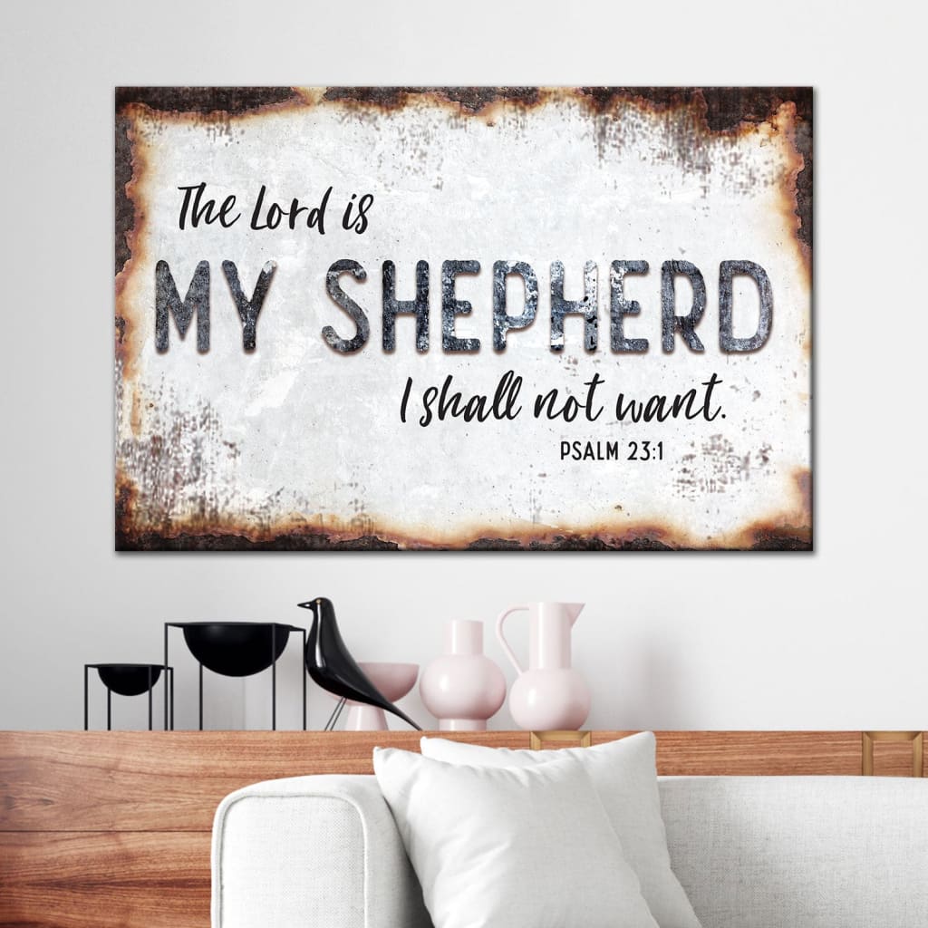 Psalm 231 The Lord Is My Shepherd Wall Art Canvas, Bible Verse Wall Ar ...
