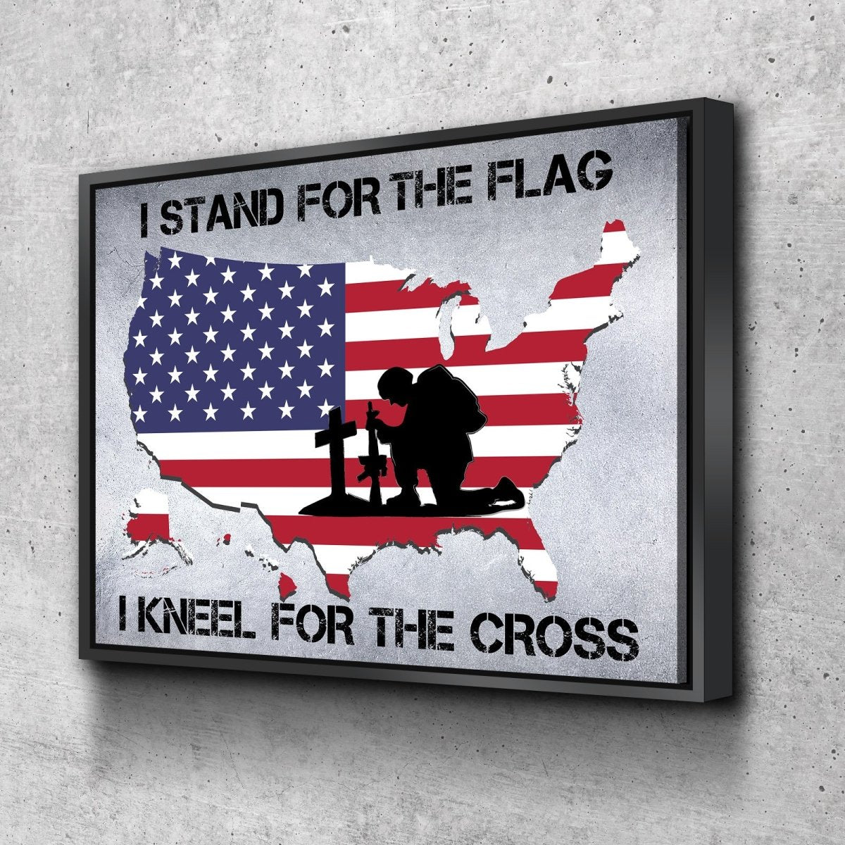 Stand For The Flag American Flag Patriotic Wall Art - Christian Canvas ...