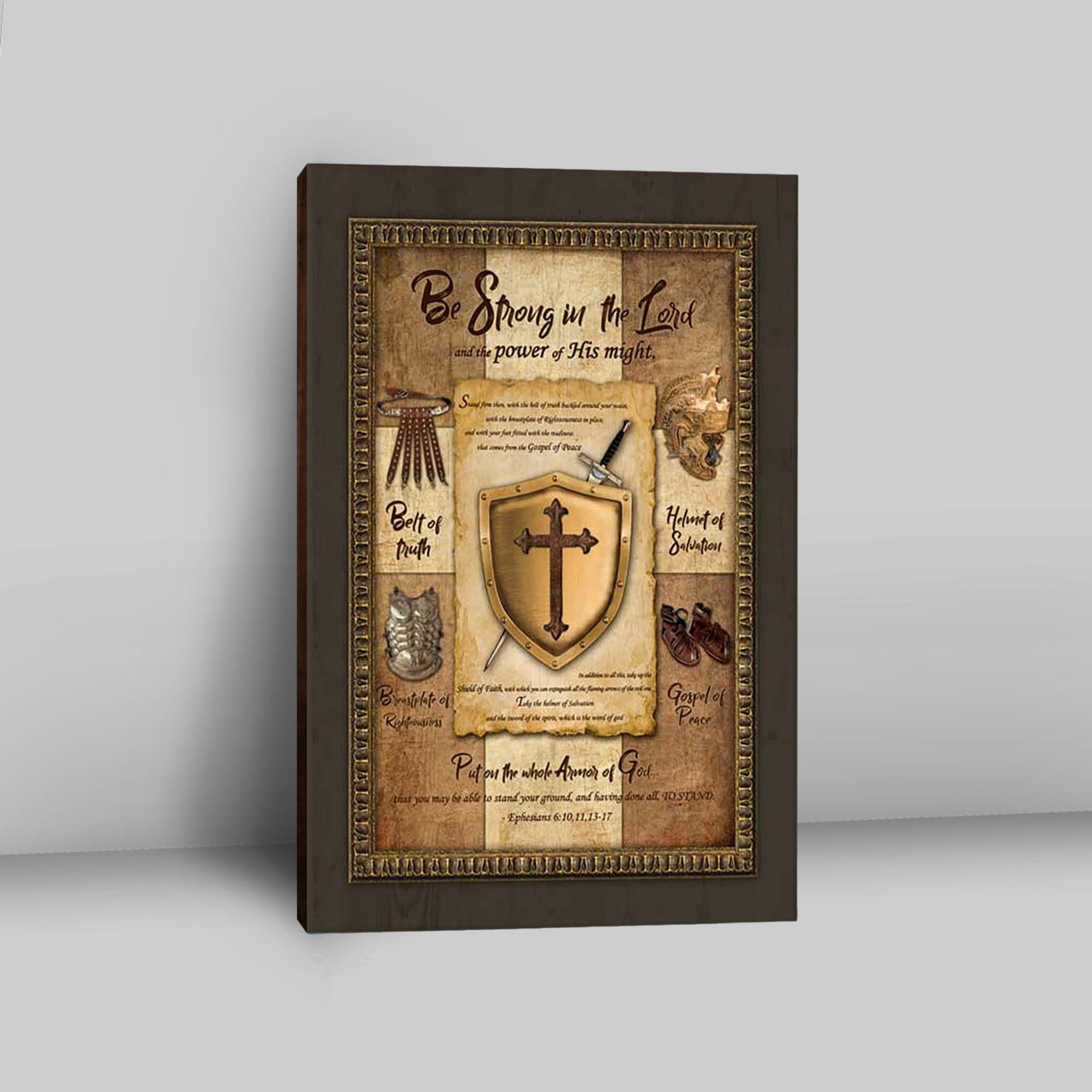 Armor Of God Shield Of Faith Canvas - Be Strong In The Lord And The Po ...