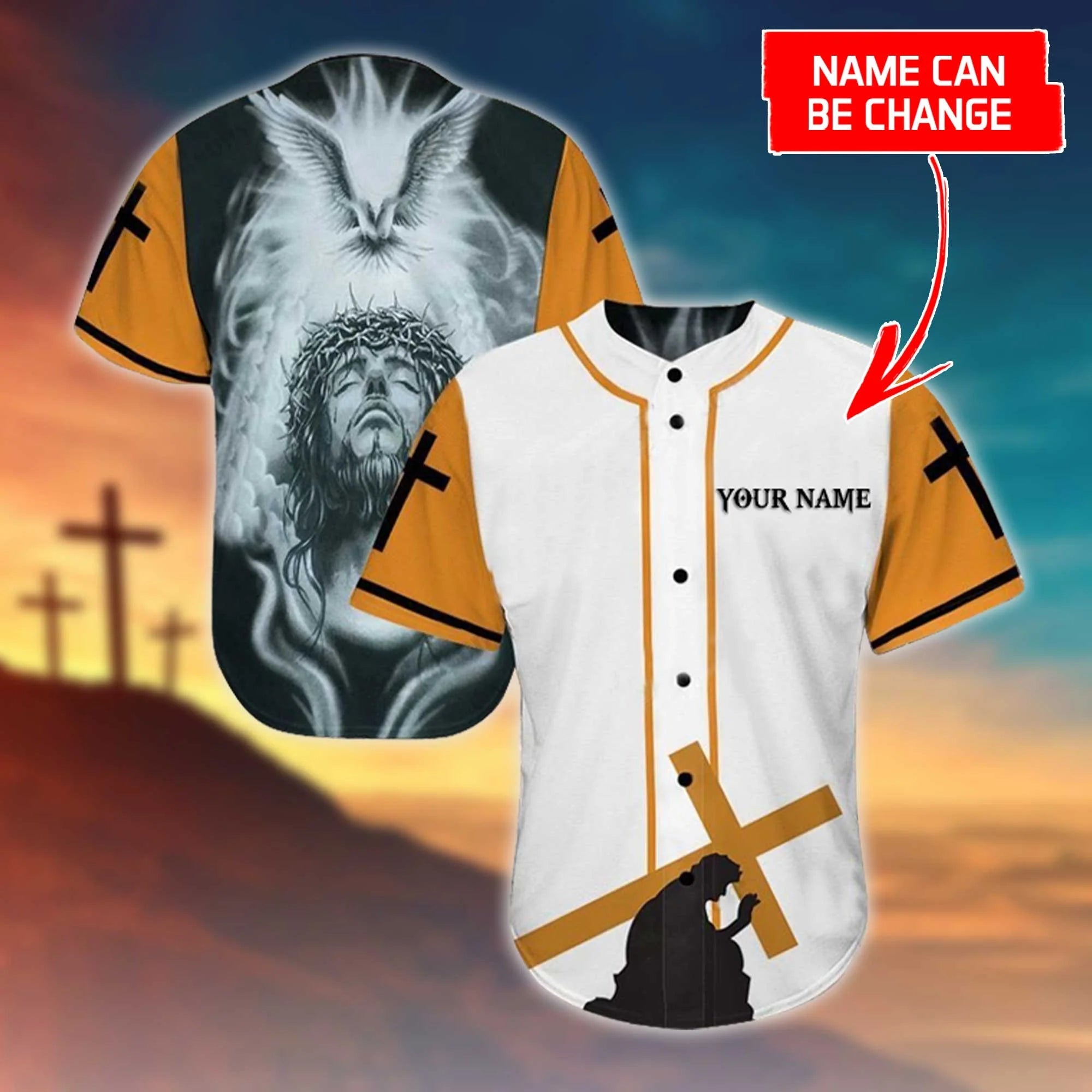 God Jesus Cross Custom Baseball Jersey - Personalized Jesus Baseball J ...