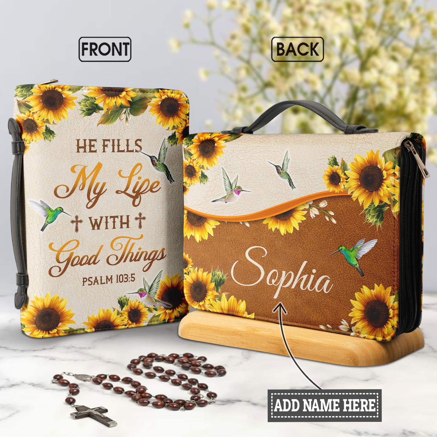 He Fills My Life With Good Things Psalm 103 5 Sunflower Hummingbird Pe ...