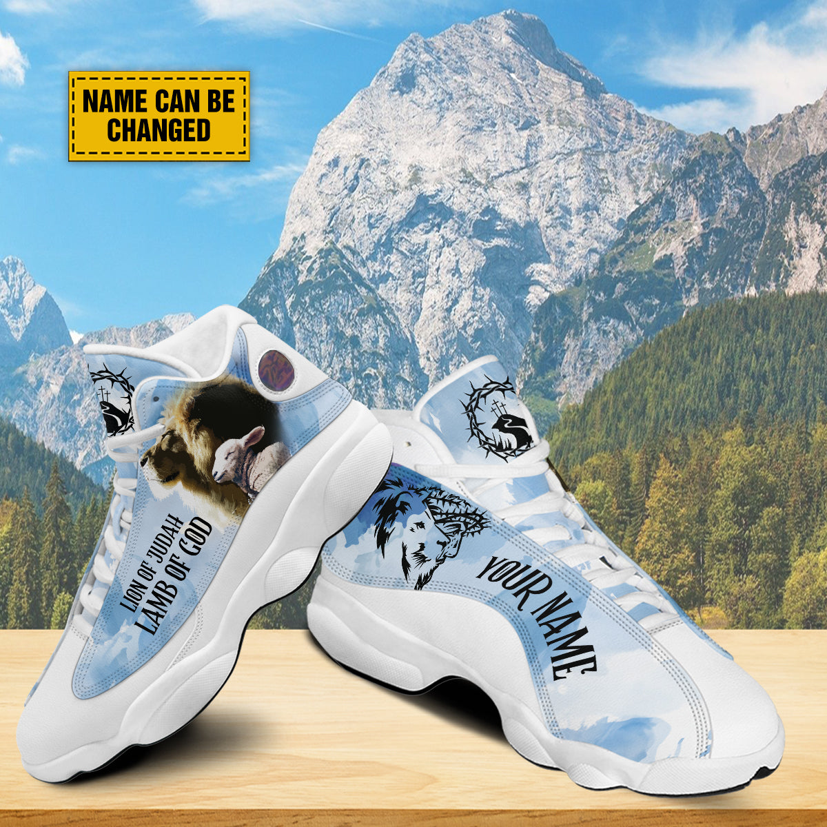 Lion And Lamb J13 Shoes - Jesus Lion Of Judah Shoes - Jesus Shoes ...