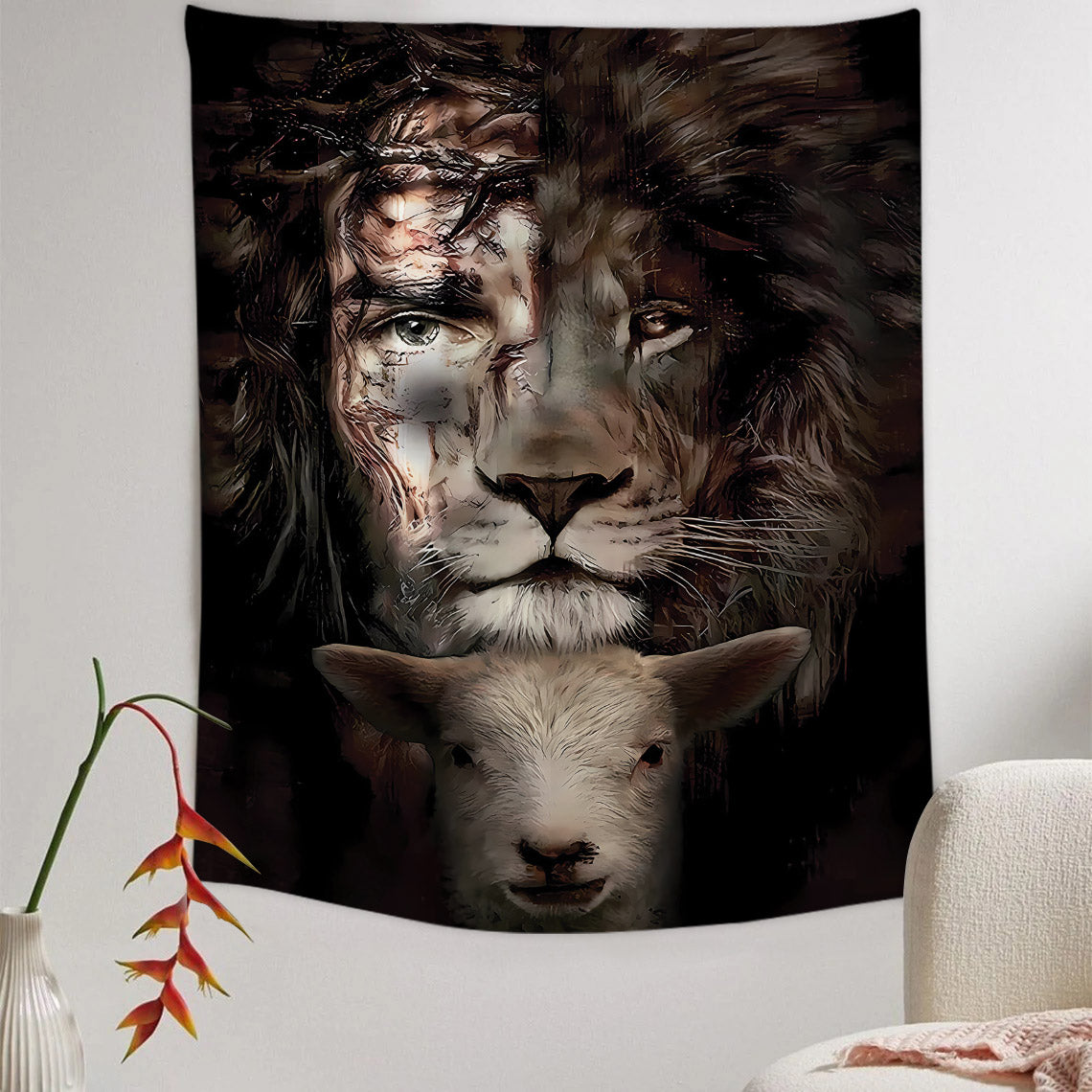 Lion Of Judah And The Lost Tapestry - Christian Tapestry - Bible Verse ...