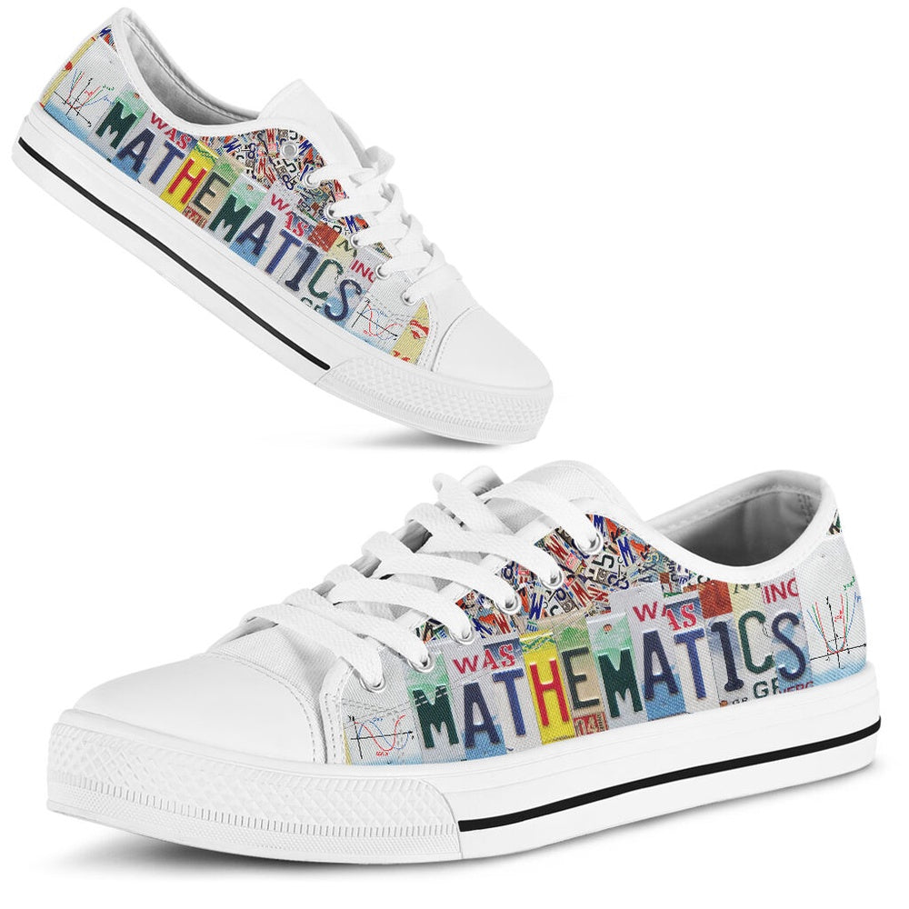 Mathematics License Plates Low Top Shoes, Teacher Shoes, Low Top Sneak ...