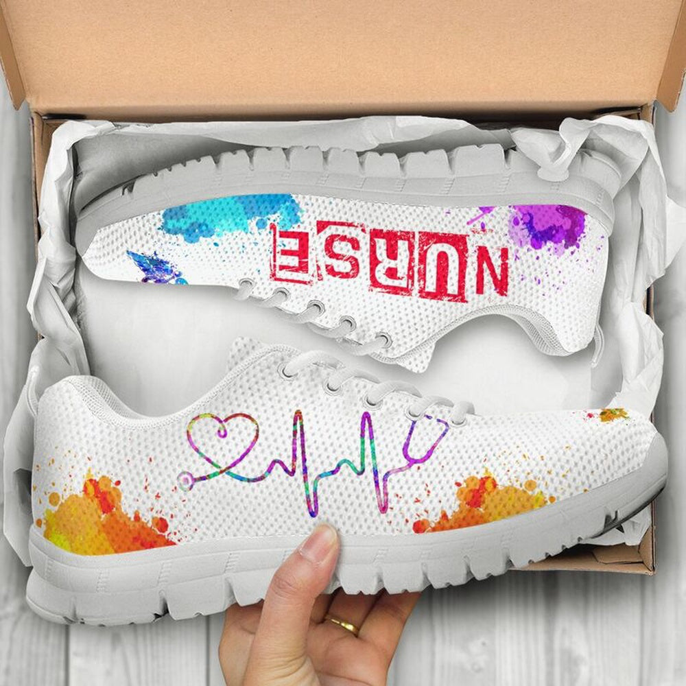 Nurse Sneaker, Nurse Art White Sneakers Shoes, Best Shoes For Nurses ...