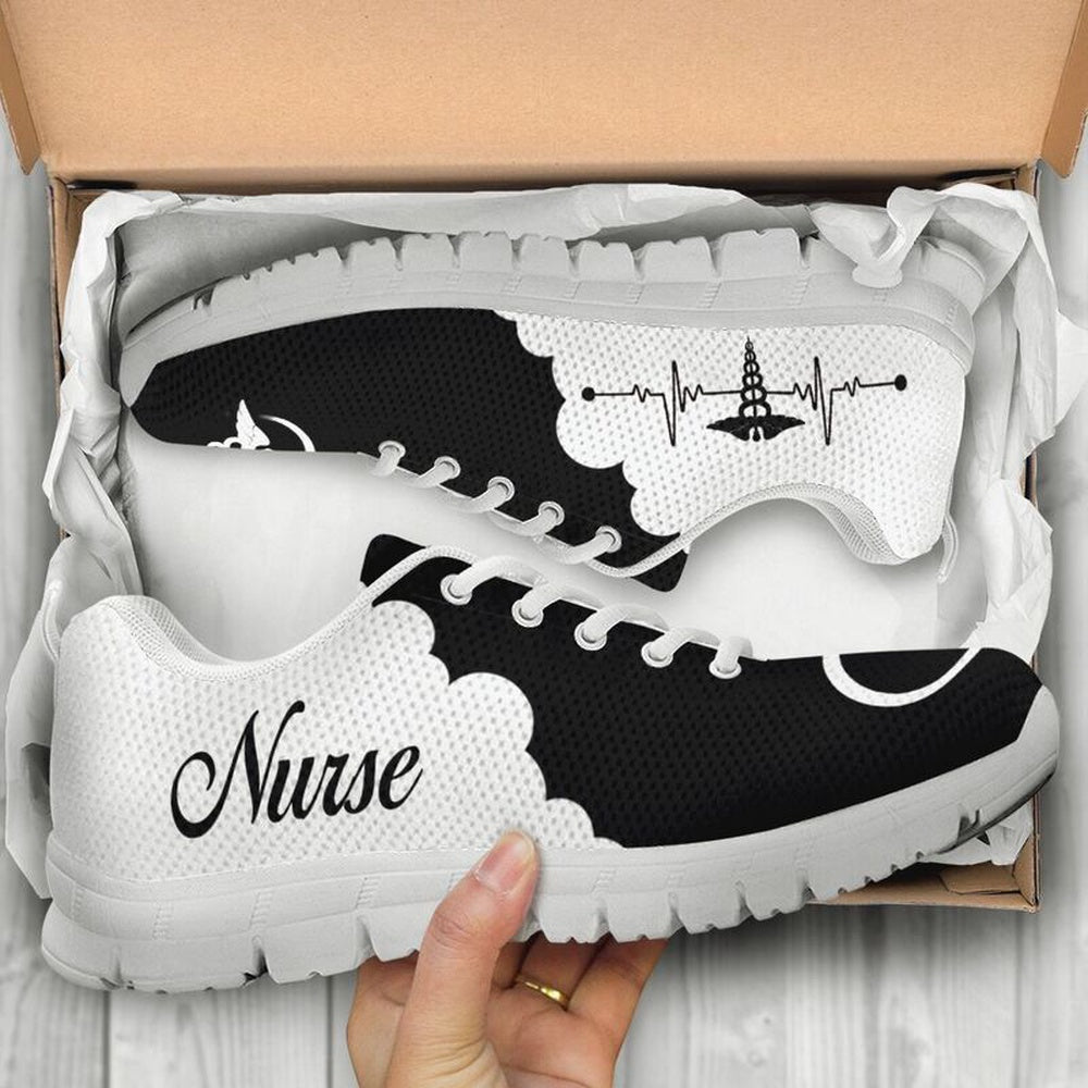 Nurse Sneaker, Nurse Heartbeat Sneaker Shoes, Best Shoes For Nurses ...