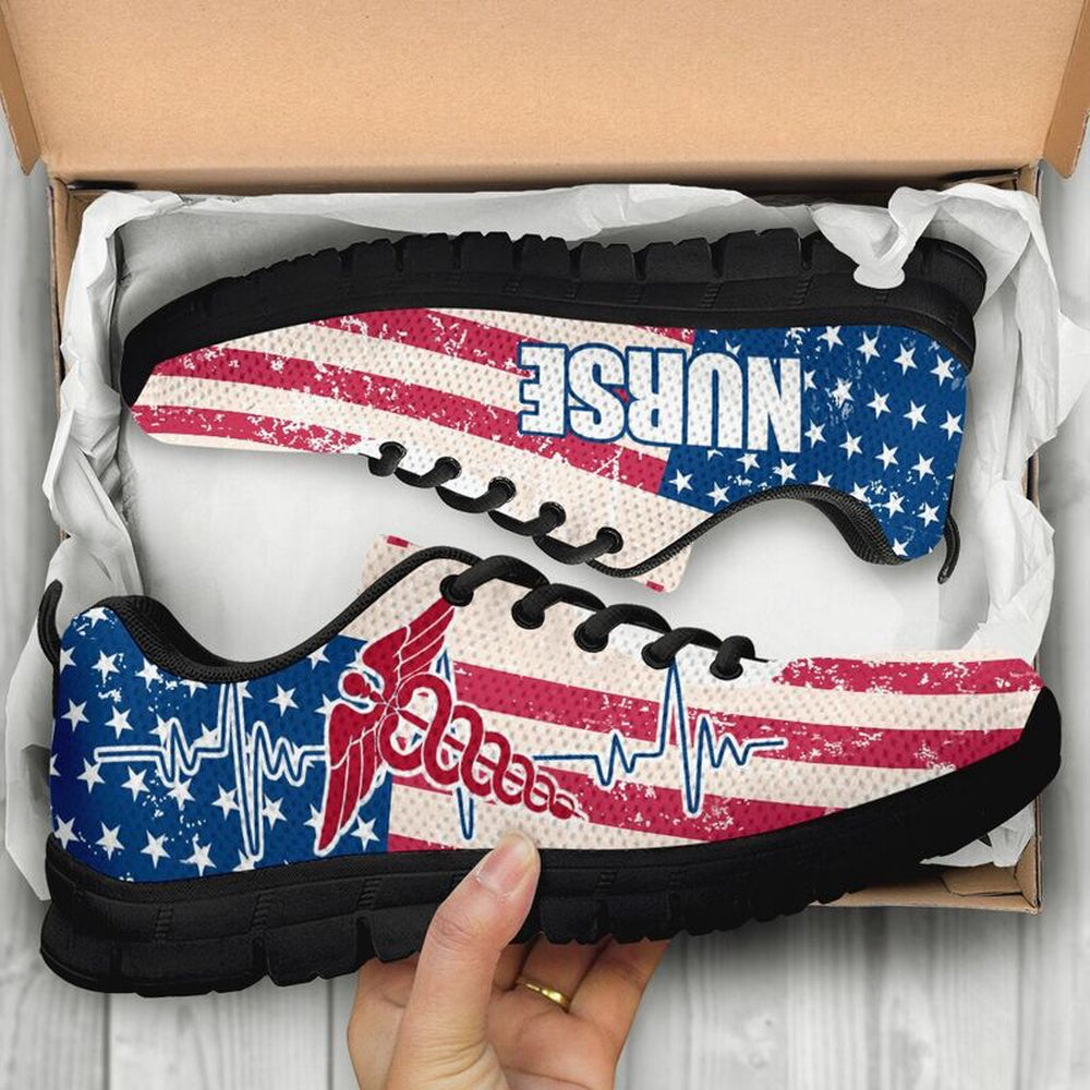 Nurse Sneaker, Nurse Us Flag_Nguyen Sneakers, Best Shoes For Nurses ...