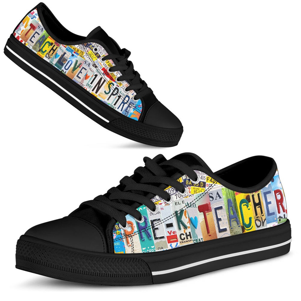 Pre-K Teacher Shoes License Plate Shoes for Mens, Teacher Shoes, Low T ...