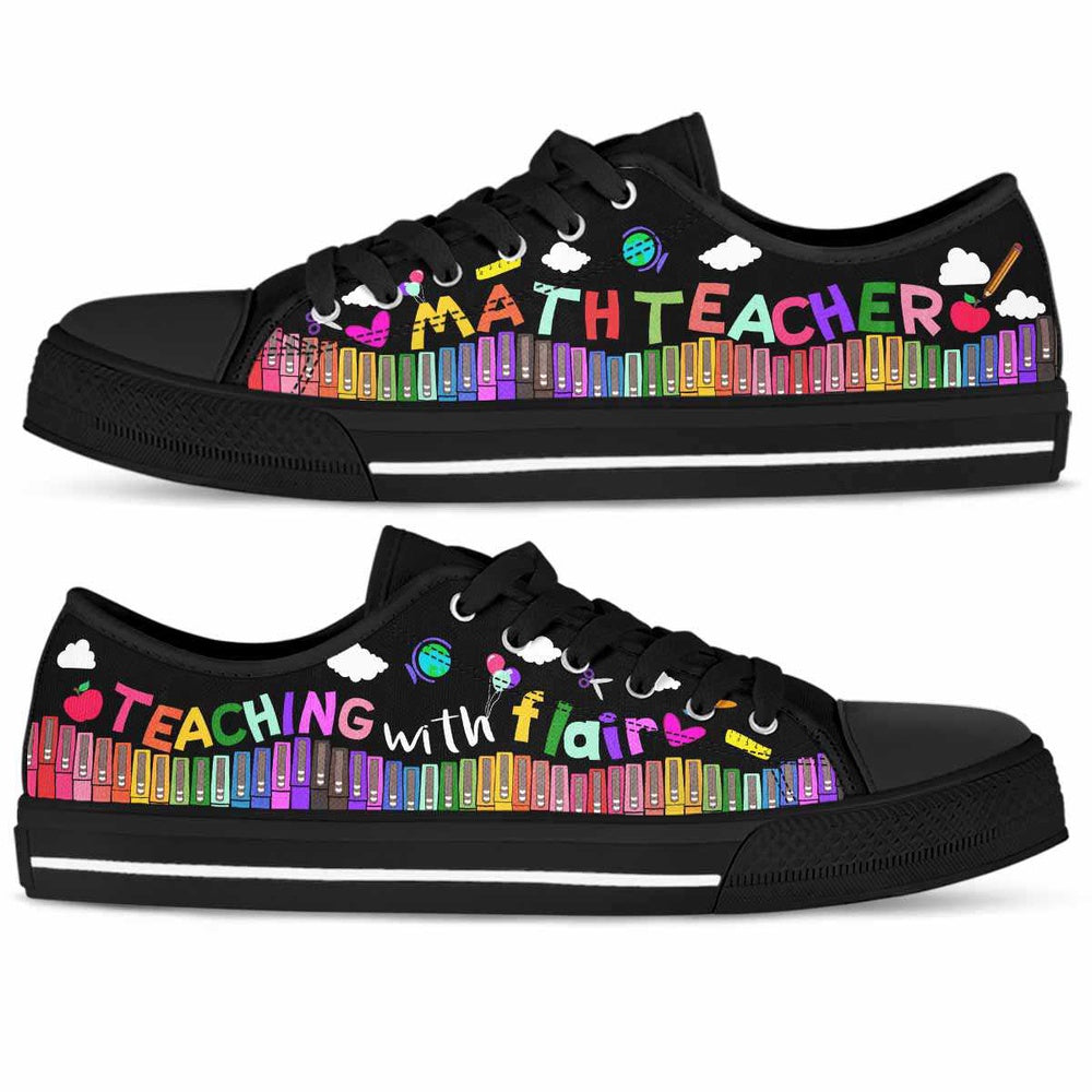 School Math Teacher Teaching With Flair Low Top Shoes, Teacher Shoes ...