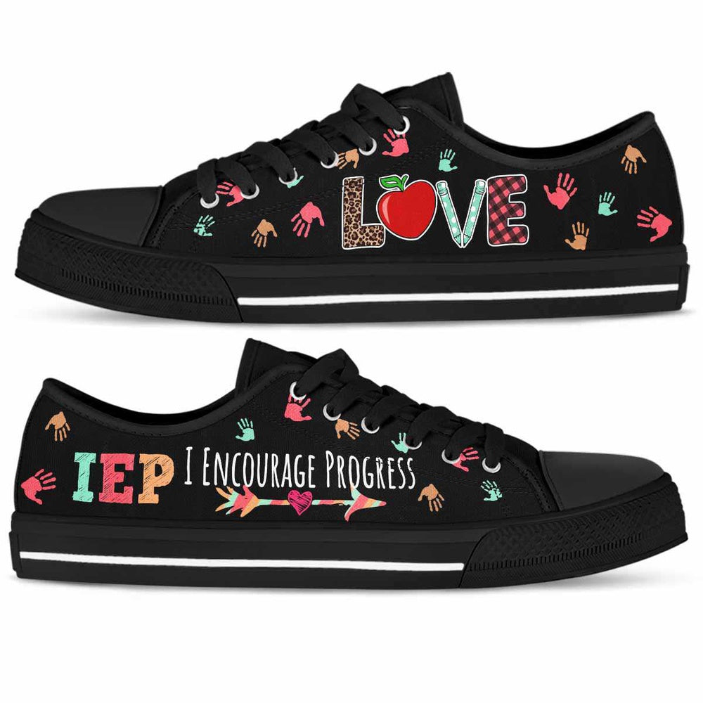 Sped Teacher Love I Encourage Progress Low Top Shoes, Teacher Shoes, L ...