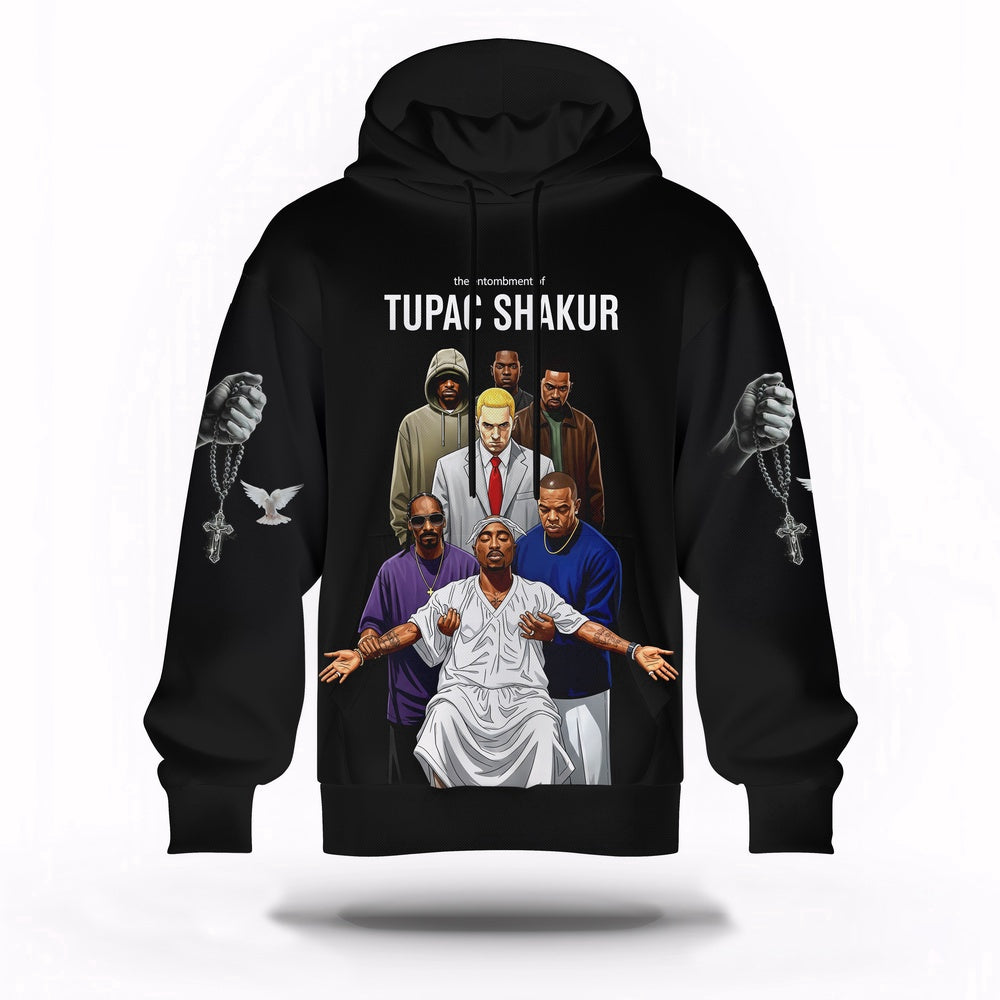 Tupac Shakur Entourage Hoodie, Rapper 3D Hoodie, Rap Legends Hoodie ...