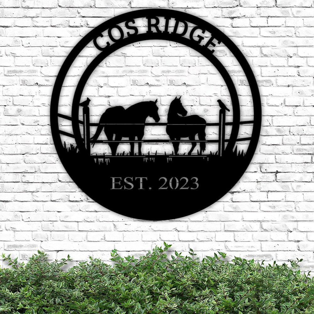 Custom Red Bird Horse Ranch Sign Rodeo Sign Metal Farm Sign Personaliz ...