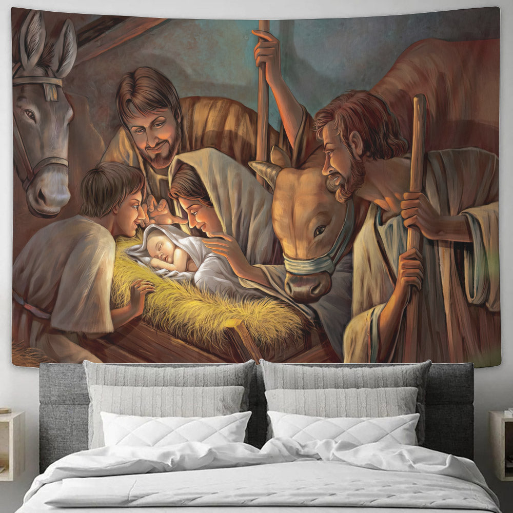 The Nativity Of The Lord - Christian Tapestry - Religious Wall Decor ...