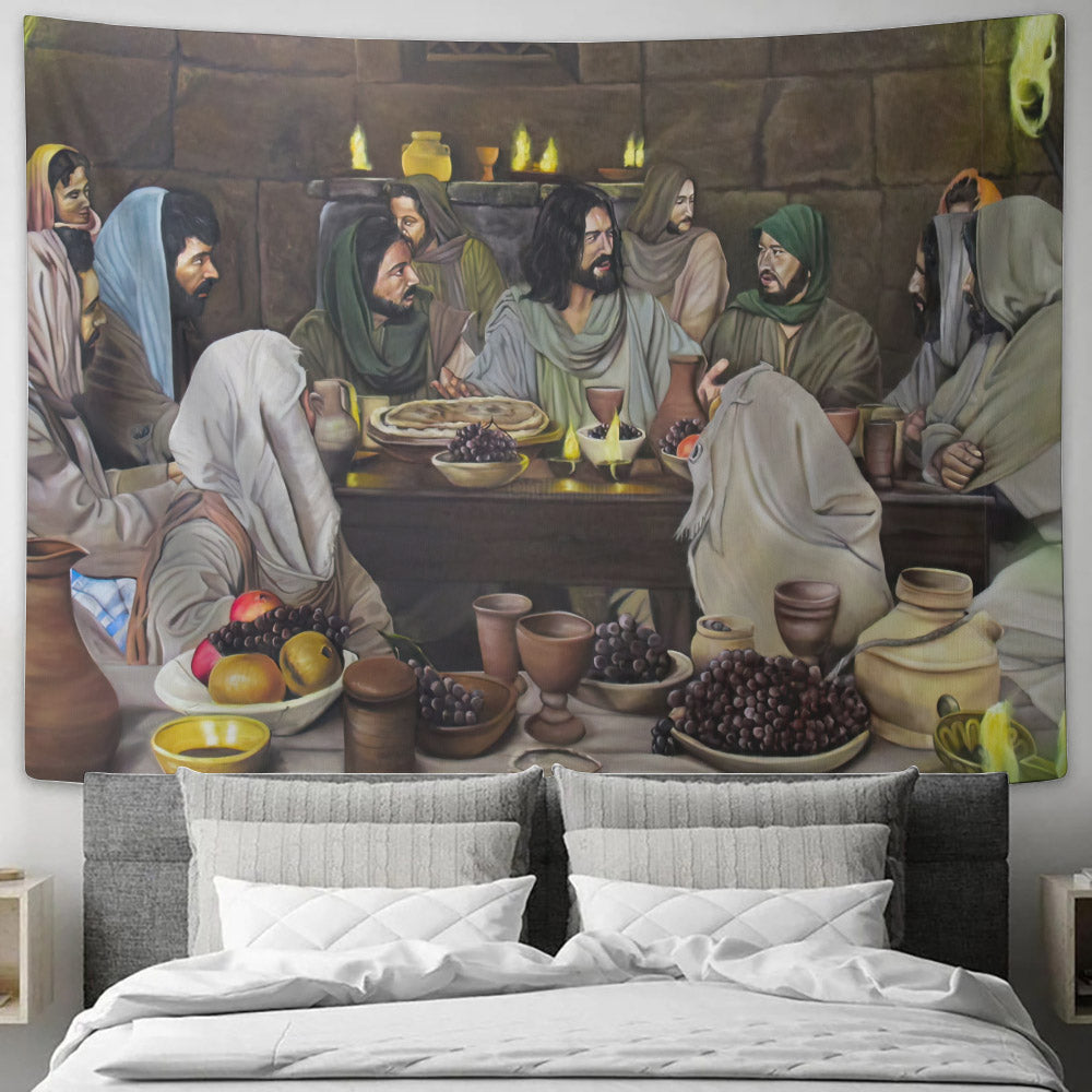 Holy Supper Painting - Christian Tapestry - Jesus Wall Tapestry - Reli ...