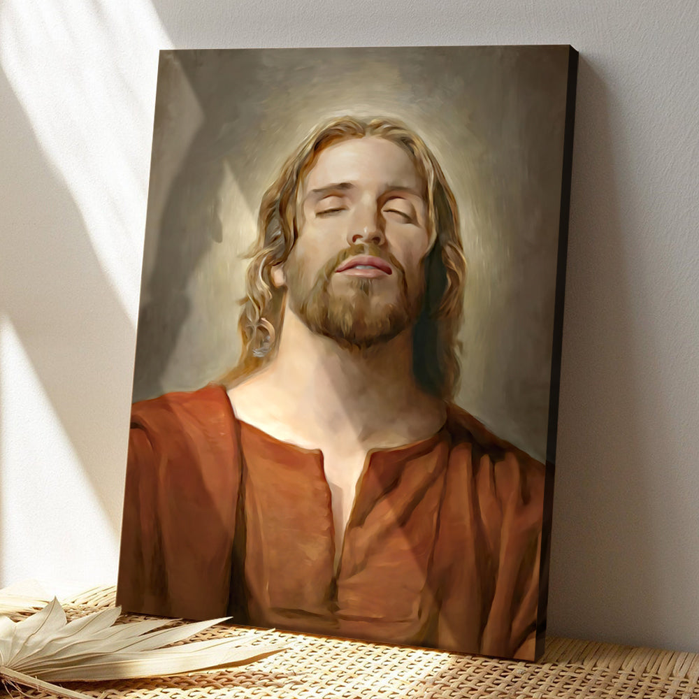 Jesus Closed Eyes - Jesus Pictures - Jesus Canvas Poster - Jesus Wall ...