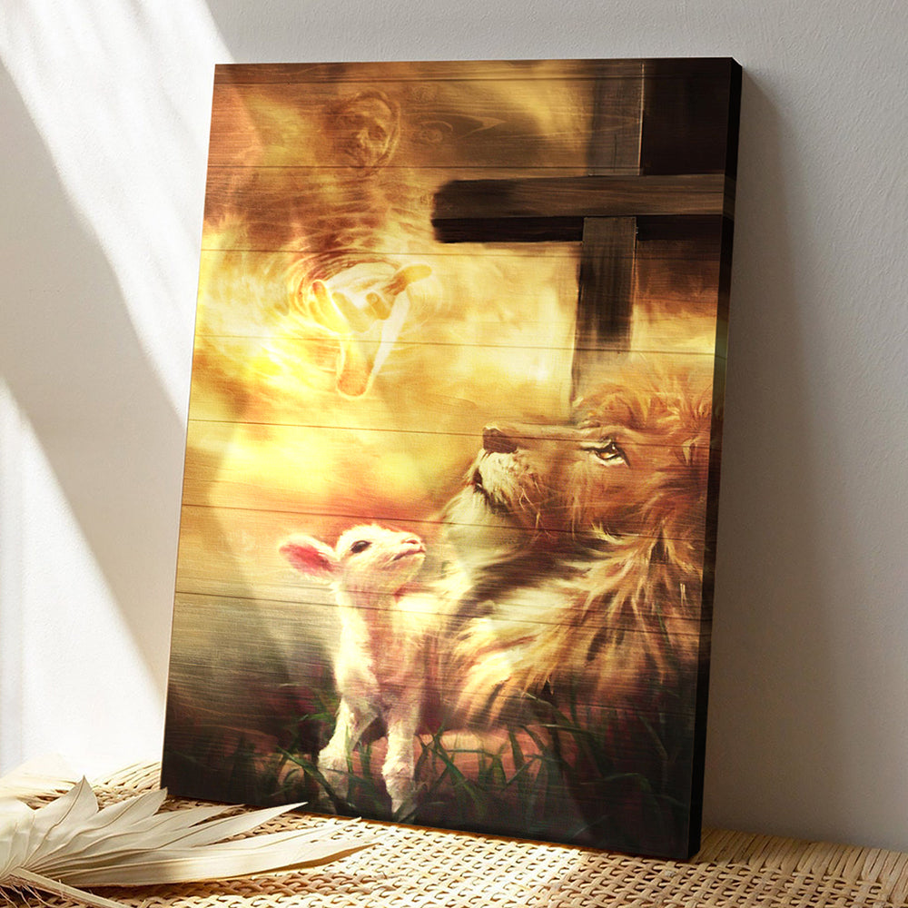 Jesus Canvas - Jesus Christ Poster - Cross And Baby Goat Canvas Poster ...
