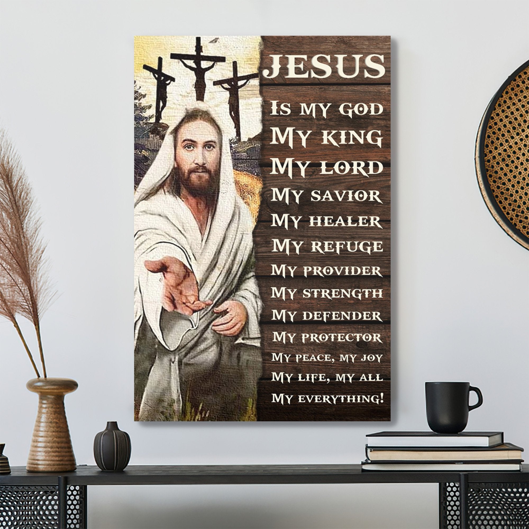 Jesus Portrait Canvas Prints - God Wall Art - Jesus Is My God - Jesus ...