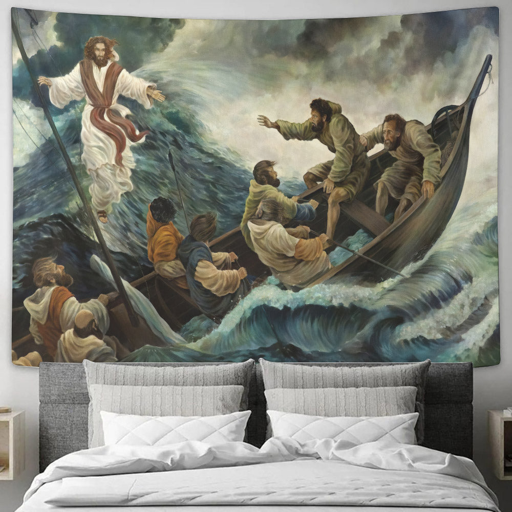 Cristo Stilling The Tempest Anton Dietrich - Christian Tapestry Wall H ...