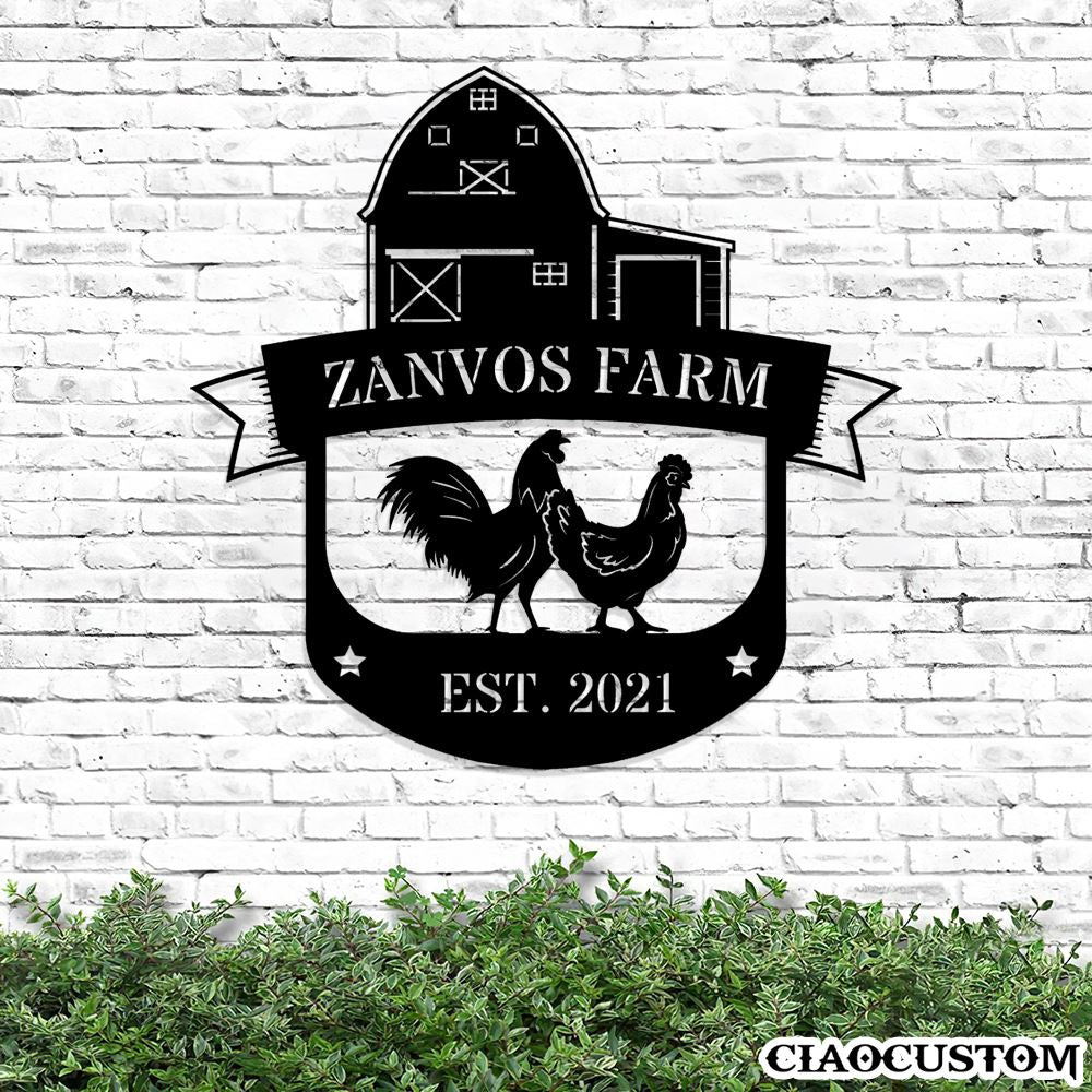 Chicken Metal Sign - Custom Metal Farm Signs - Laser Cut Farm Signs ...