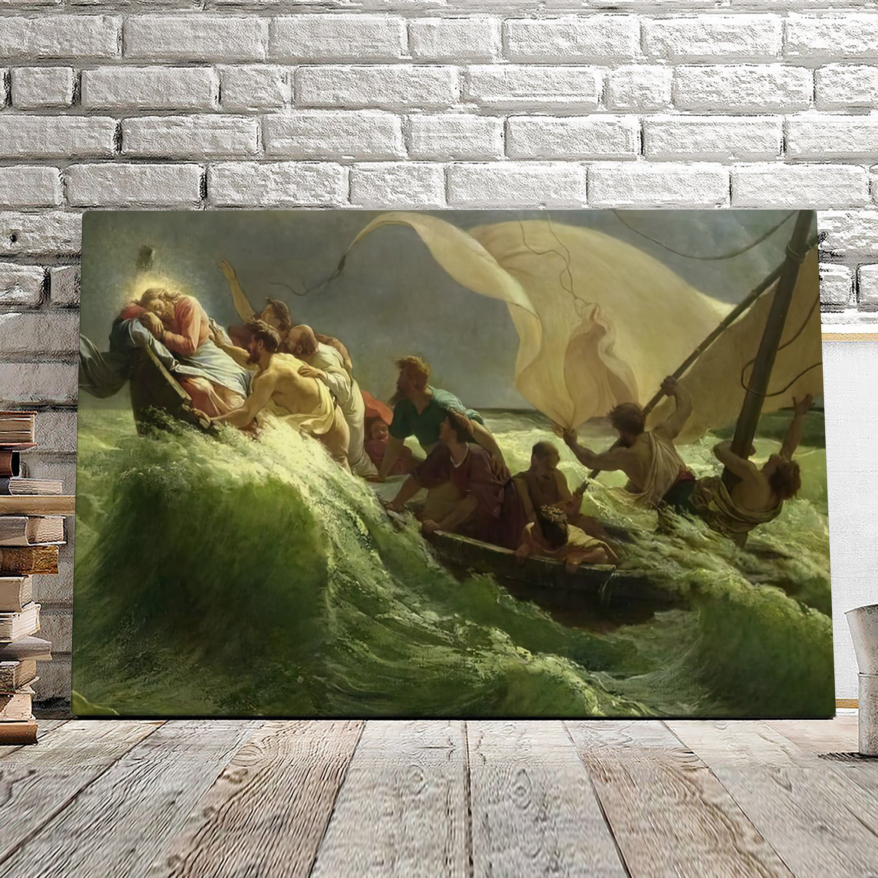 Matthew 8:23-27 NIV - Jesus Calms the Storm - Jesus Canvas Poster - Ch ...